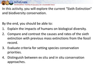 Biodiversity Conservation (In Situ and Ex situ conservation | PPTX