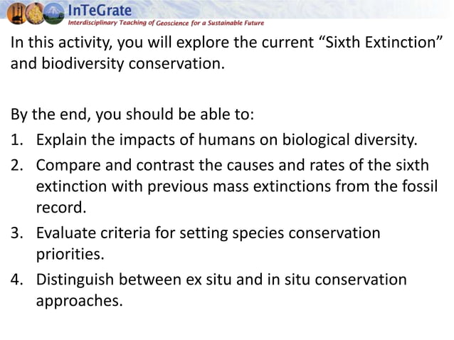 Biodiversity Conservation (In Situ and Ex situ conservation | PPTX ...