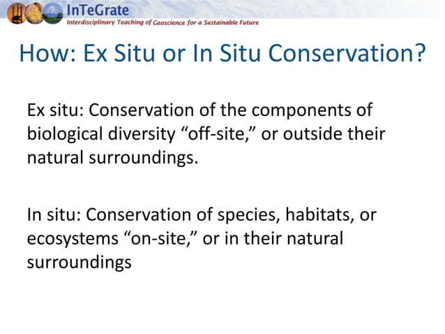 Biodiversity Conservation (In Situ and Ex situ conservation | PPTX ...