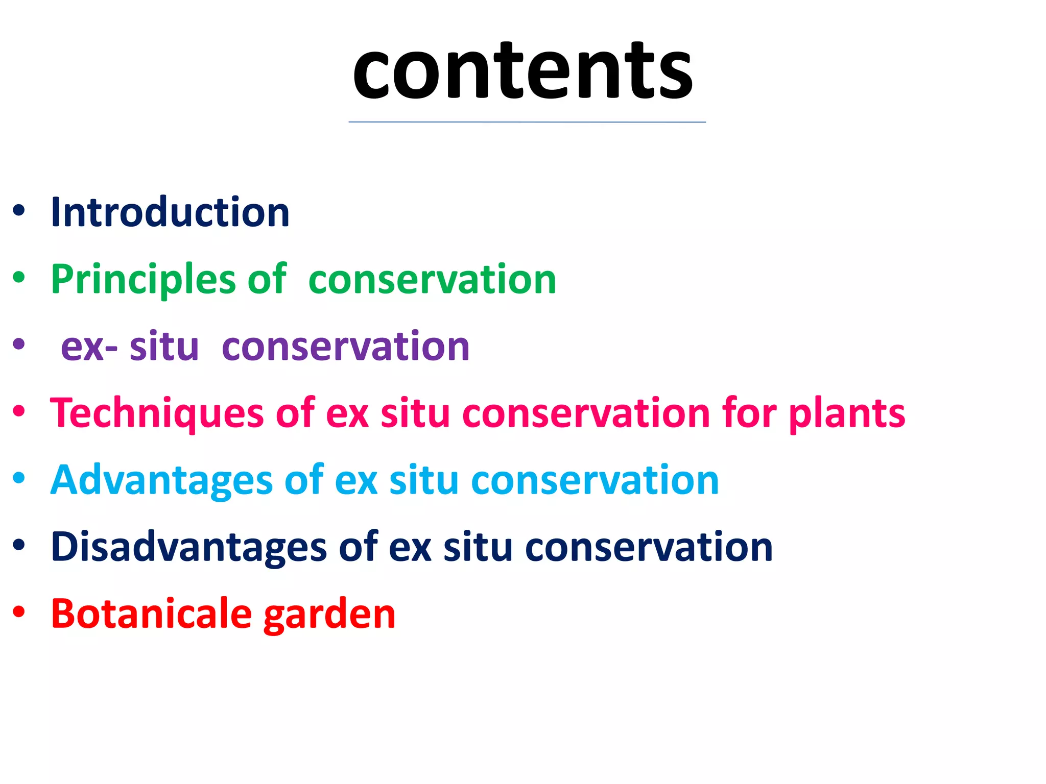 Ex situ conservation | PPTX