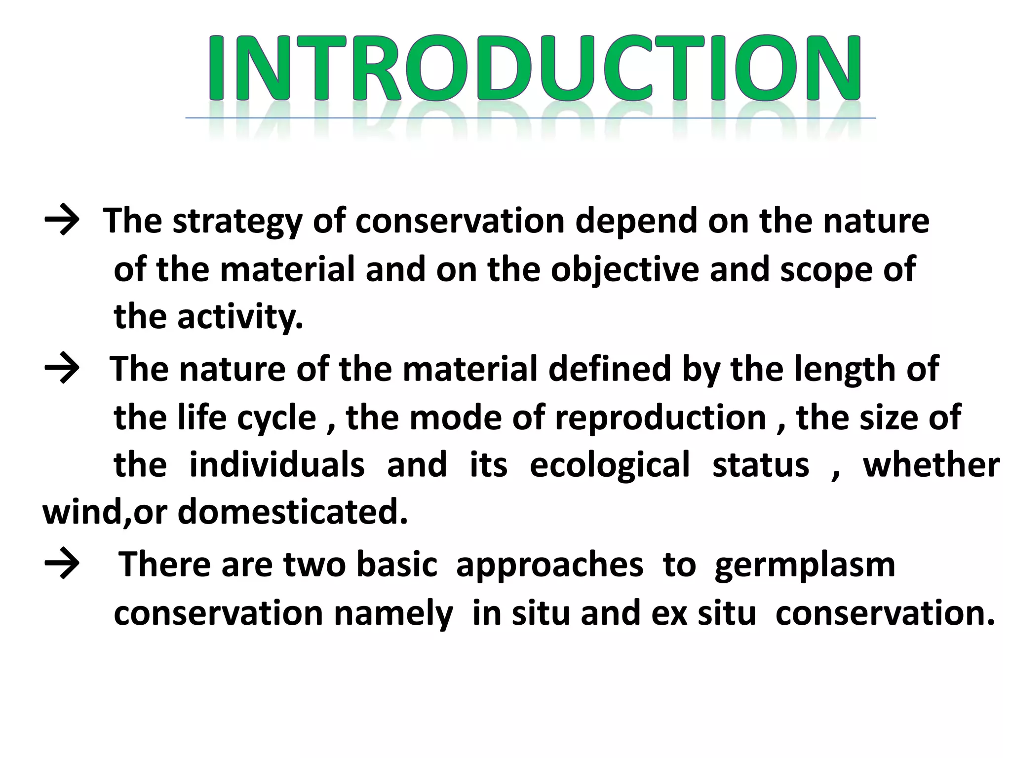 Ex situ conservation | PPTX