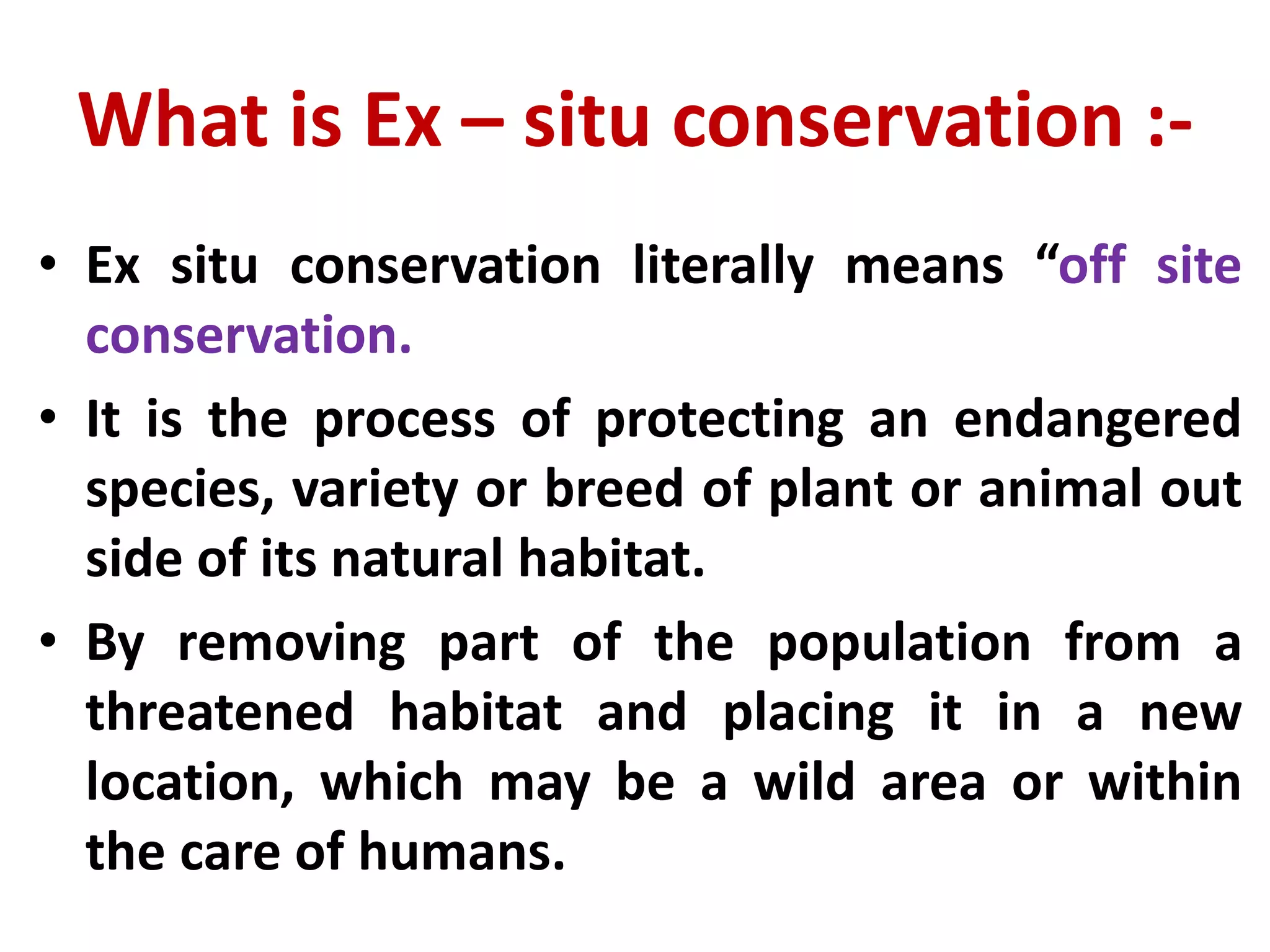 Ex situ conservation | PPTX