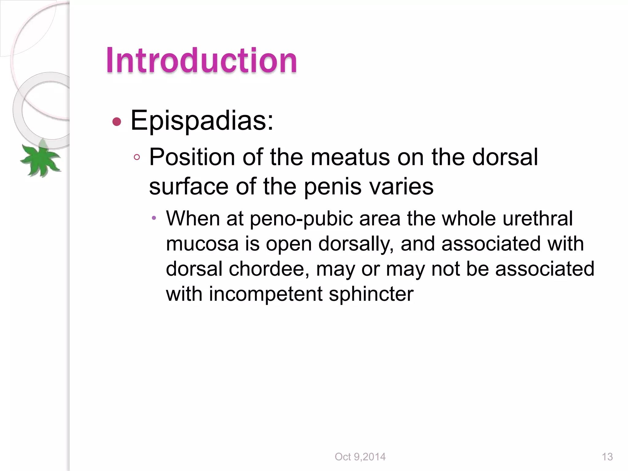 Bladder Exstophy and Epispadias | PPTX