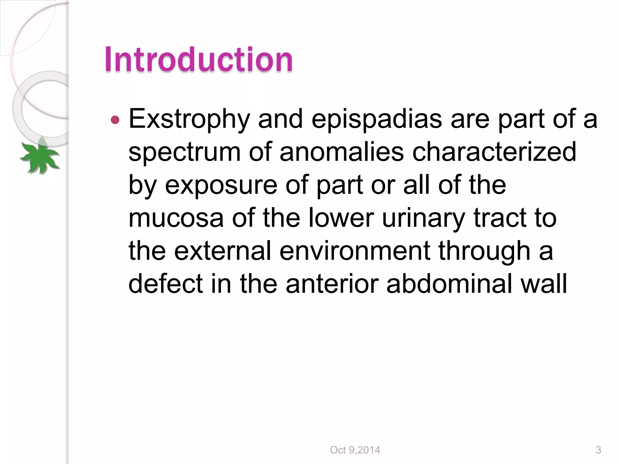 Bladder Exstophy and Epispadias | PPTX