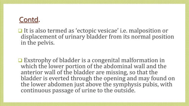 Exstrophy of bladder | PPTX