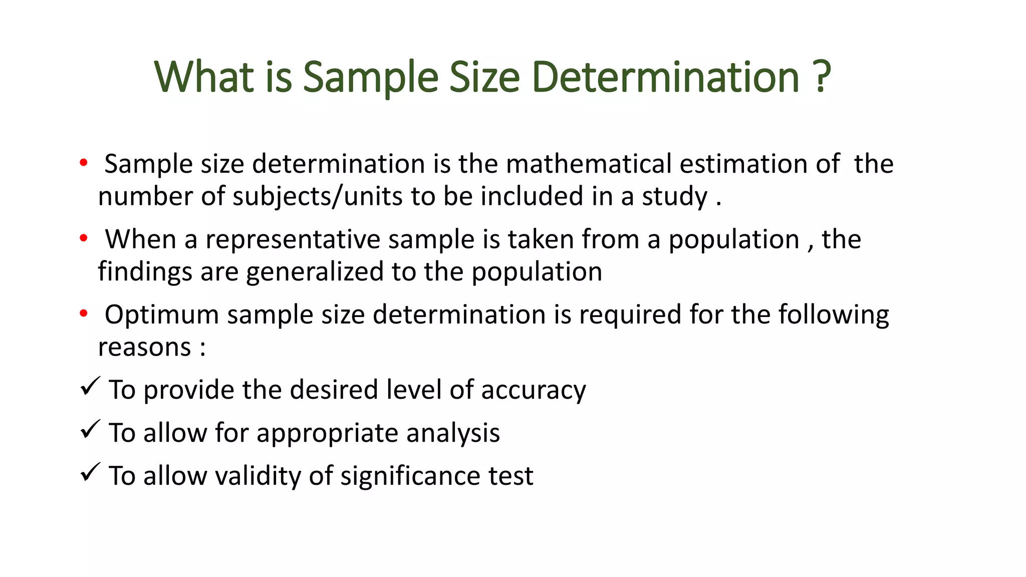 How to determine sample size | PPTX