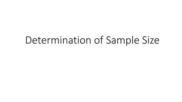 How to determine sample size | PPTX
