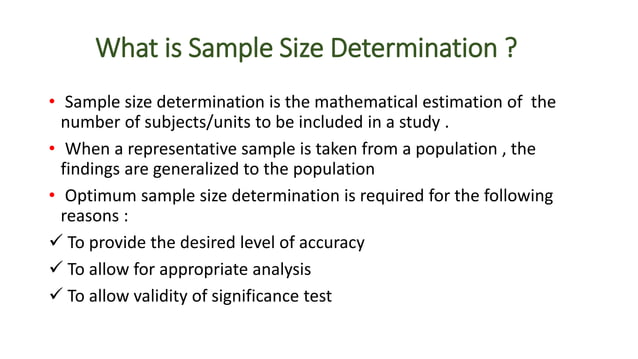How to determine sample size | PPTX
