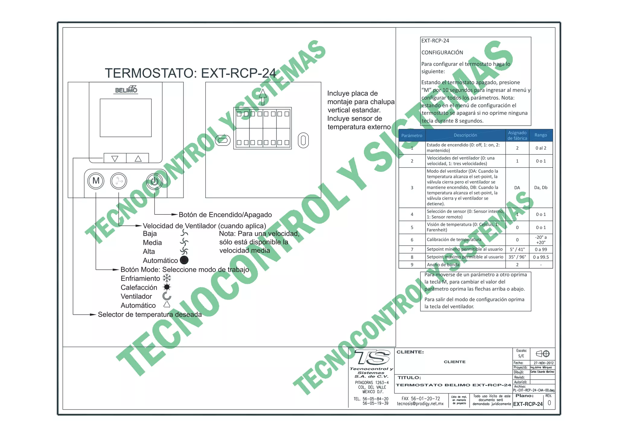 Termostato Ext rcp-24 da Belimo | PPT