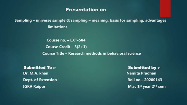 Sampling , Advantages limitations | PPTX | Physics | Science