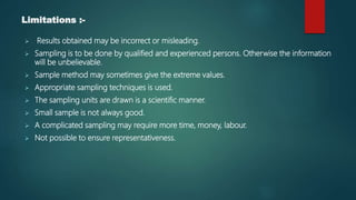 Sampling , Advantages limitations | PPTX