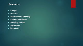 Sampling , Advantages limitations | PPTX