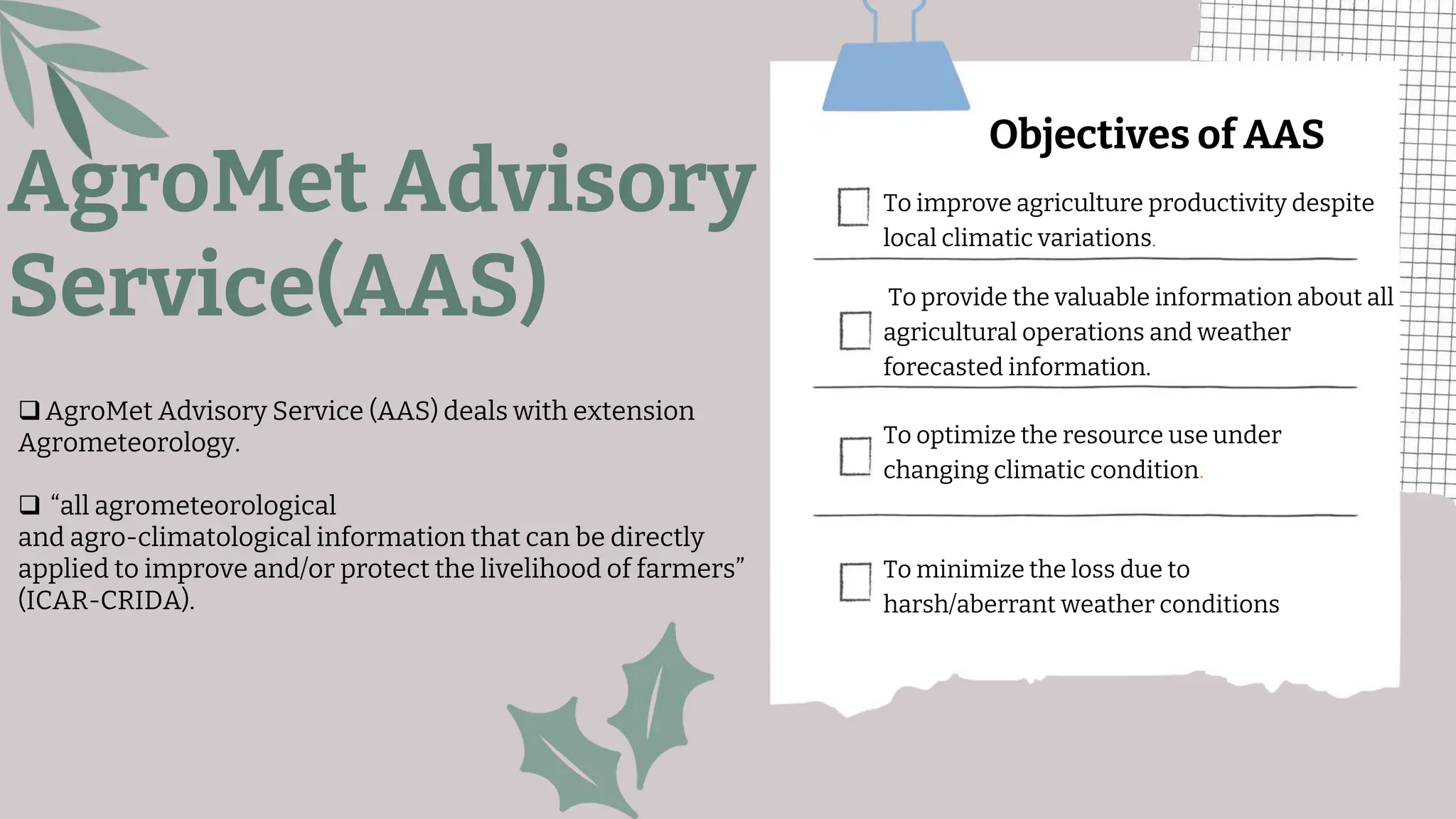 Agrometeorology And It's Importance In Crop Production | PPTX