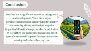 Agrometeorology And It's Importance In Crop Production | PPTX
