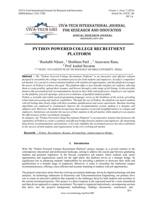 PYTHON POWERED COLLEGE RECRUITMENT PLATFORM | PDF