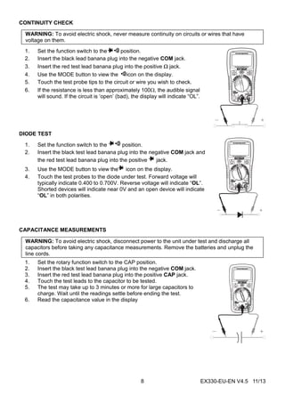 Extech EX330 Mini Multimeter User Manual | PDF