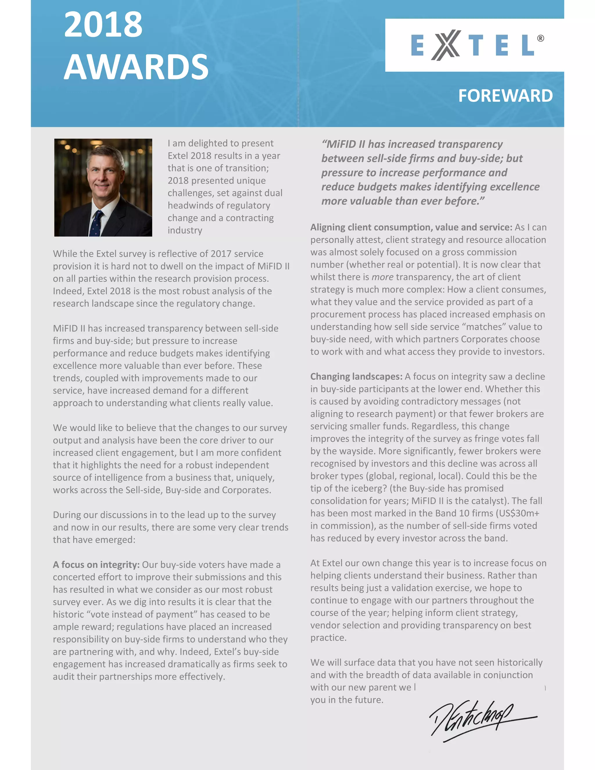 Extel 2018 Awards Document | PDF