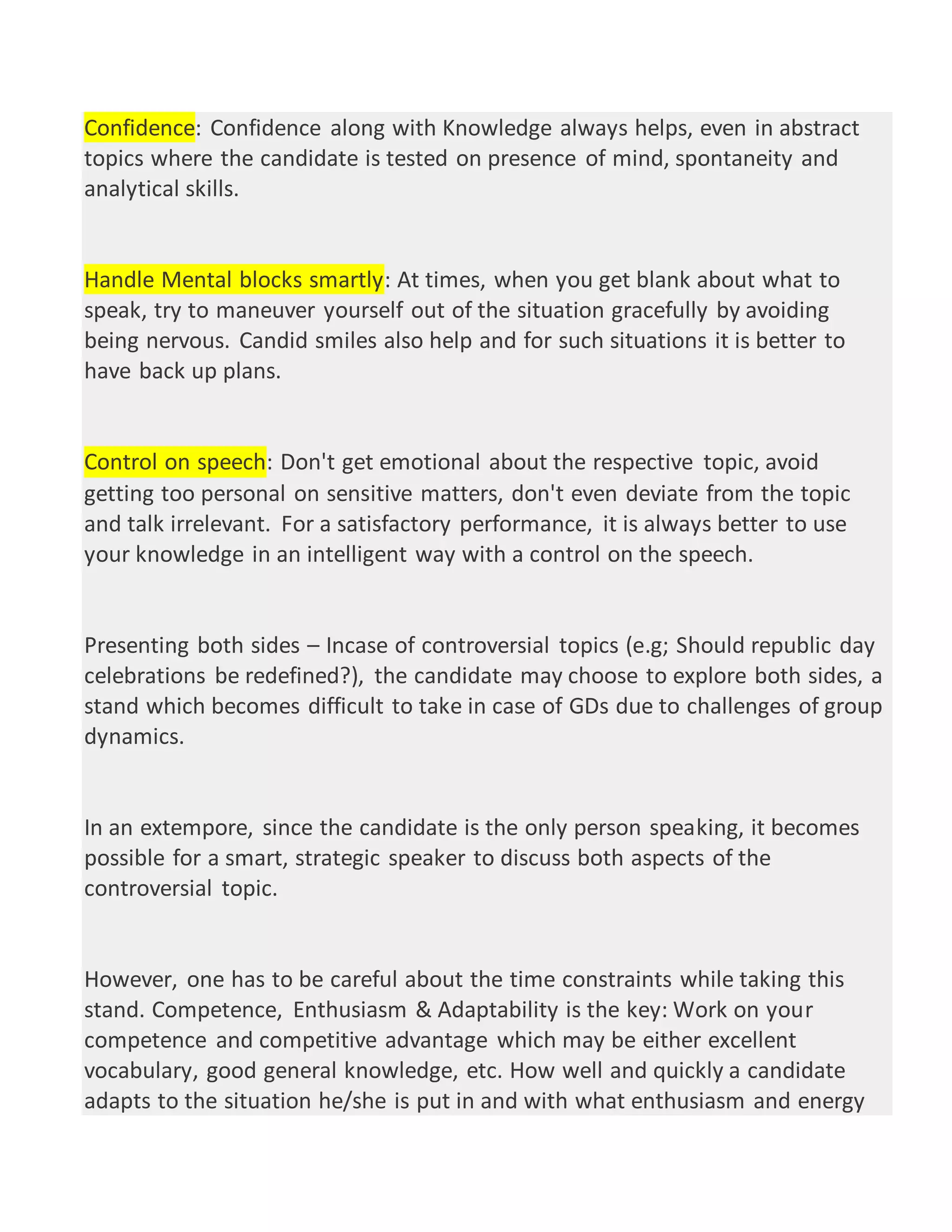 Extempore | DOCX | Education