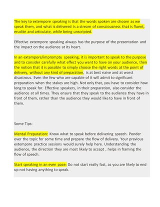 Extempore | DOCX | Education