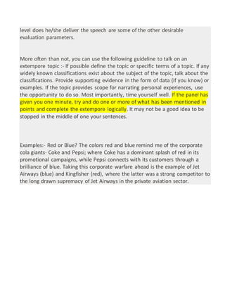 Extempore | DOCX | Education