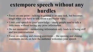 Extempore speaking | PPTX