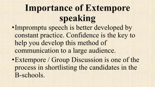 Extempore speaking | PPTX