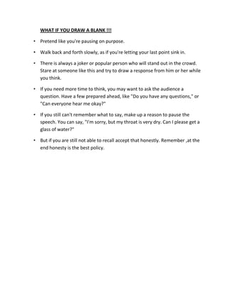 Extempore tips | PDF