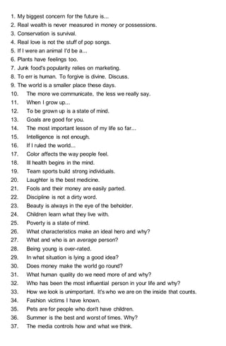 Extempo topics | PDF