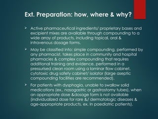 Extemporaneous Preparation: Safety of pharmaceutical excipients.pptx
