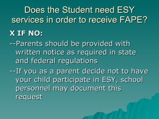 Extended School Year Services | PPT