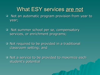 Extended School Year Services | PPT