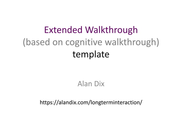 Extended Walkthrough – Template | PPT