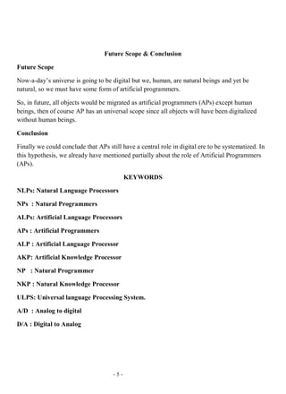 Proposed Role Of Artificial Programmers (APs), perspective digital era ...