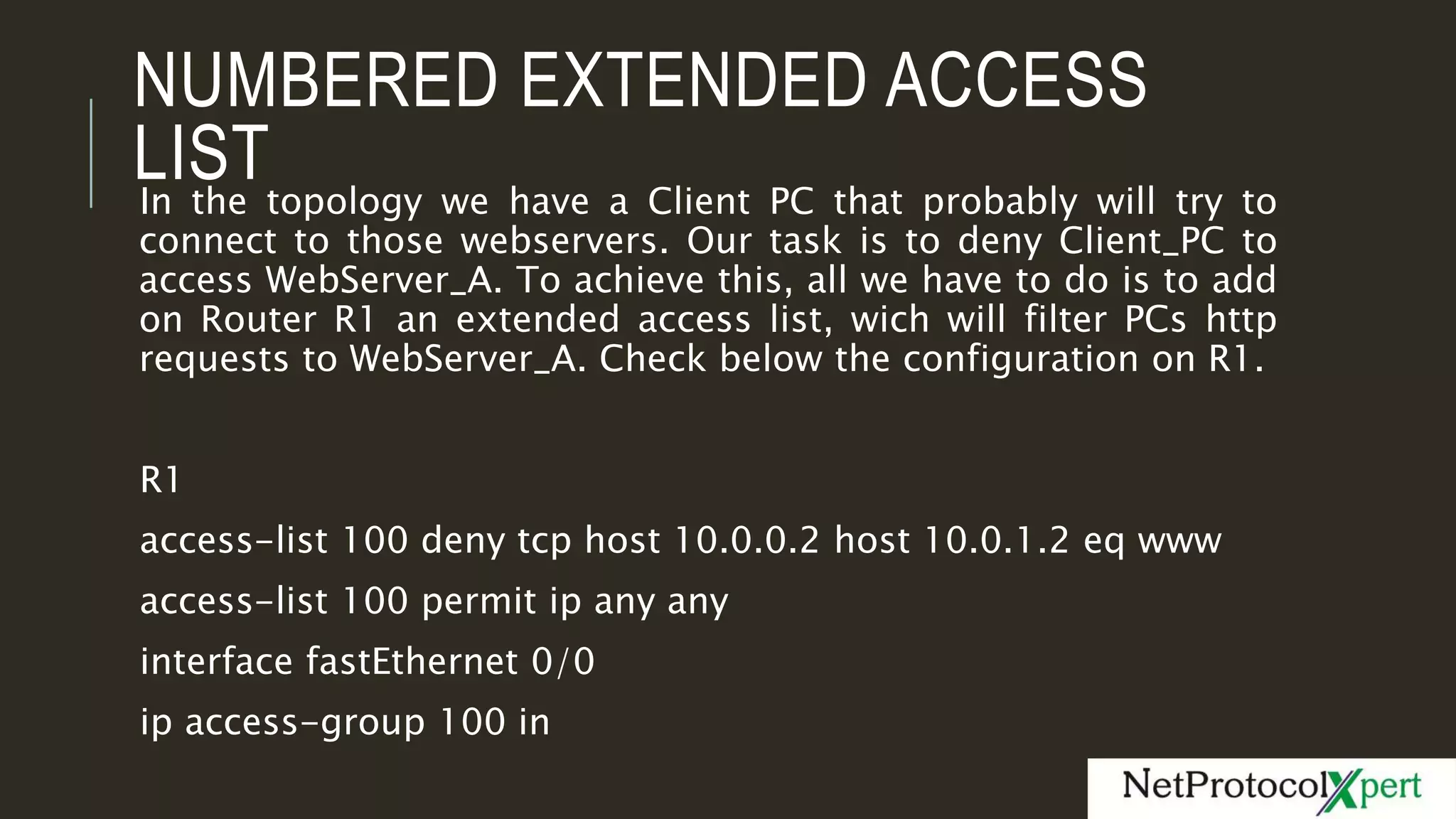 Extended Access Lists | PPTX