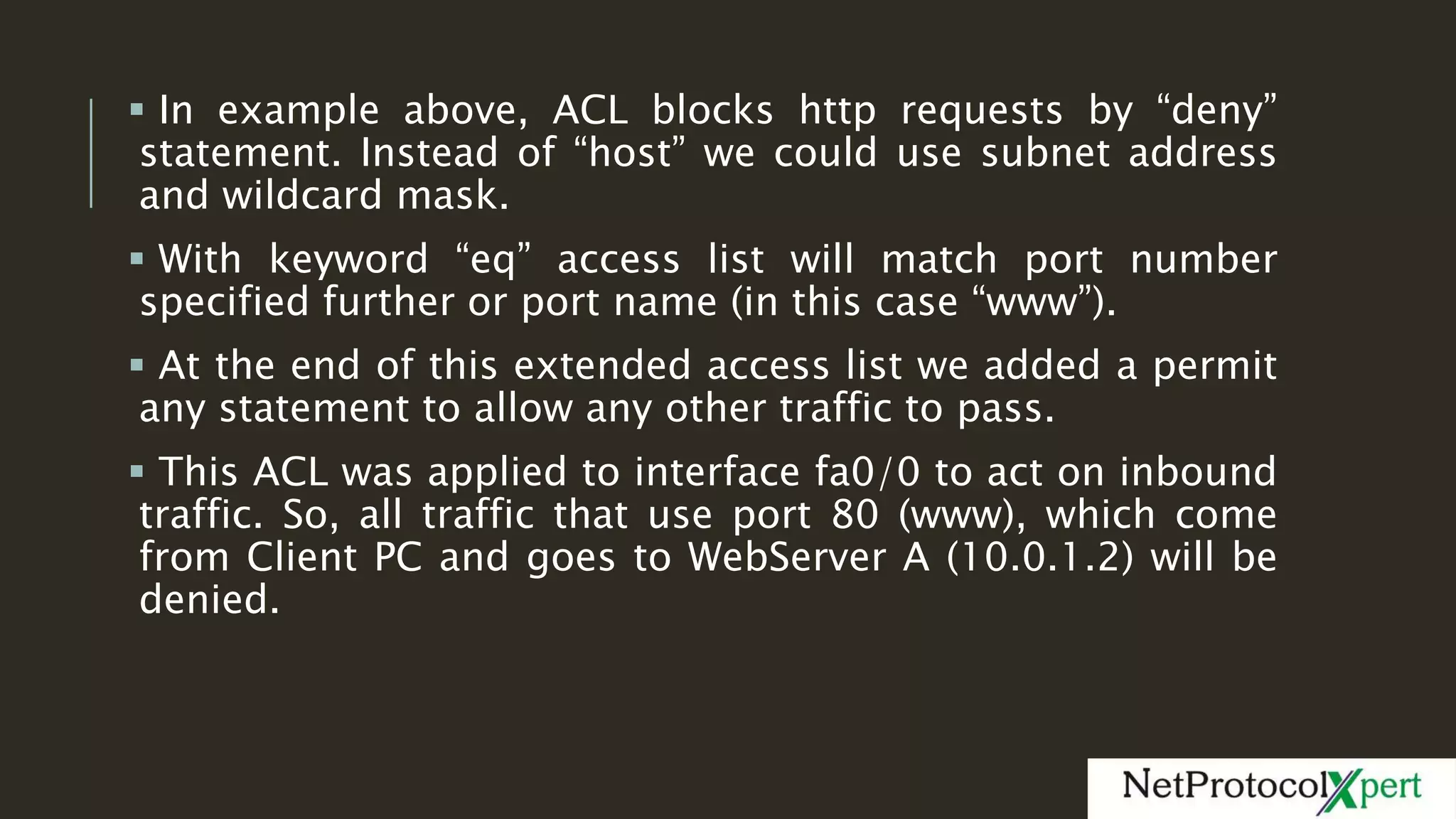 Extended Access Lists | PPTX