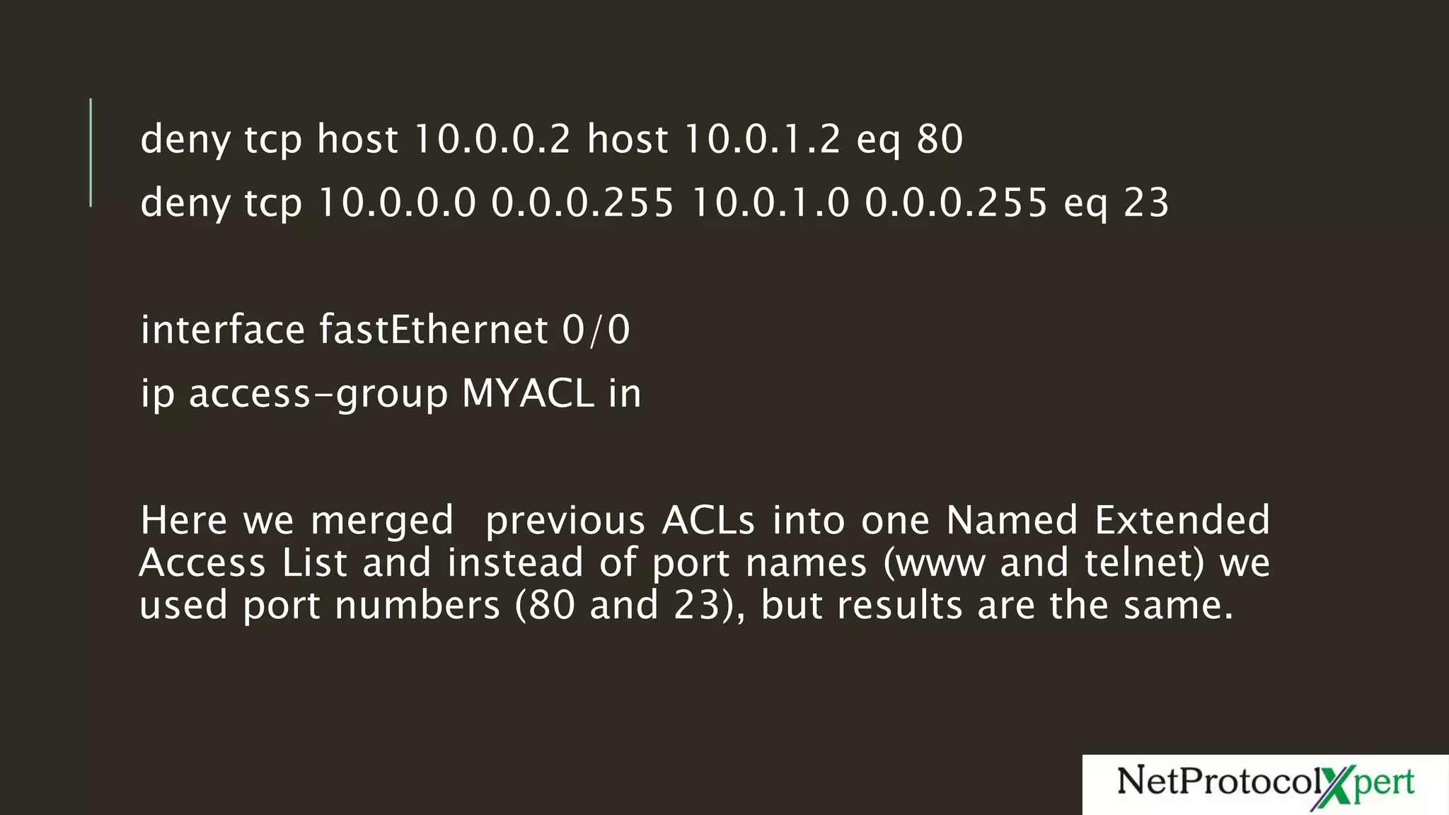 Extended Access Lists Pptx Computer Networking Computing