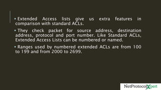 Extended Access Lists | PPTX | Computer Networking | Computing