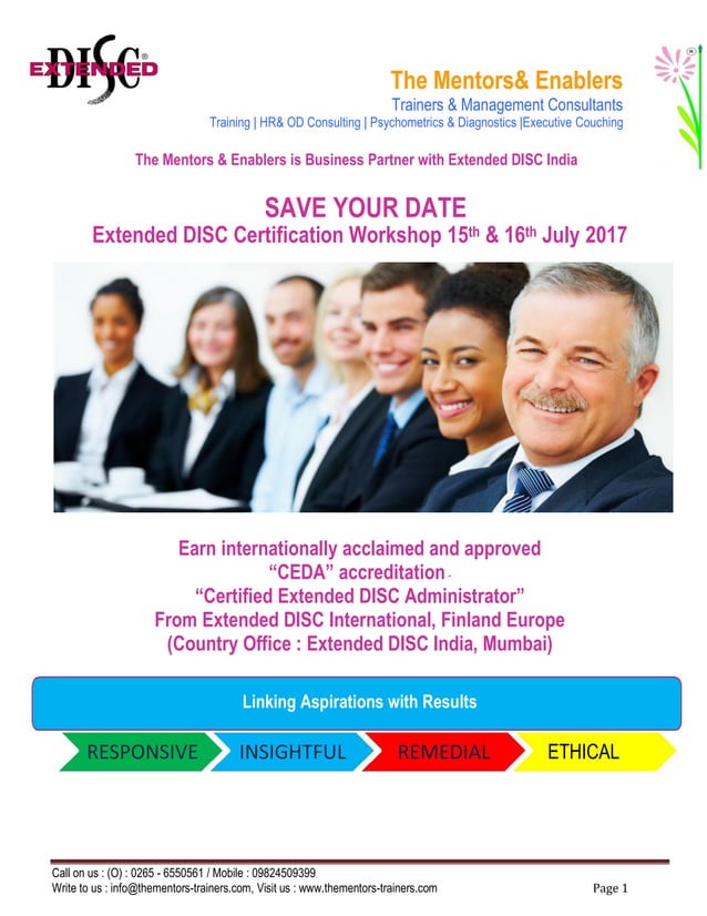 Certification Brochure Extended DISC level 1CEDA | PDF