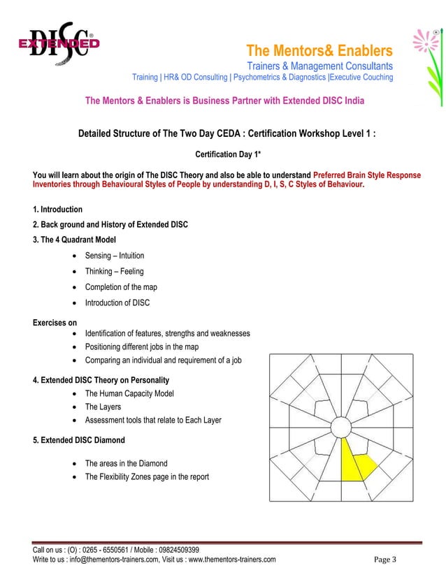 Certification Brochure Extended DISC level 1CEDA | PDF