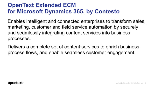 OpenText Extended ECM for Microsoft Dynamics Customer Engagement | PPTX