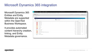OpenText Extended ECM for Microsoft Dynamics Customer Engagement | PPTX