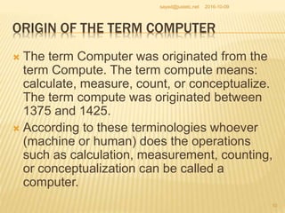 Extended english first_chapter_computer_and_history_of_computer | PPT
