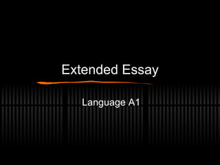 Extended Essay | PPT