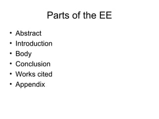 Extended essay | PPT