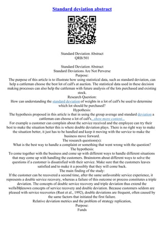 Extended Essay Abstract Example | PDF