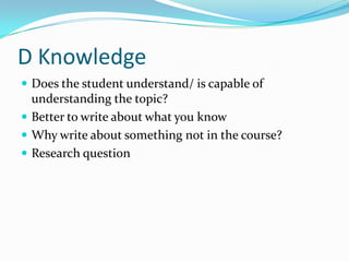 Extended essay criteria | PPTX