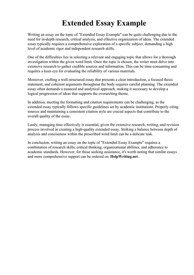 Extended Essay Example | PDF