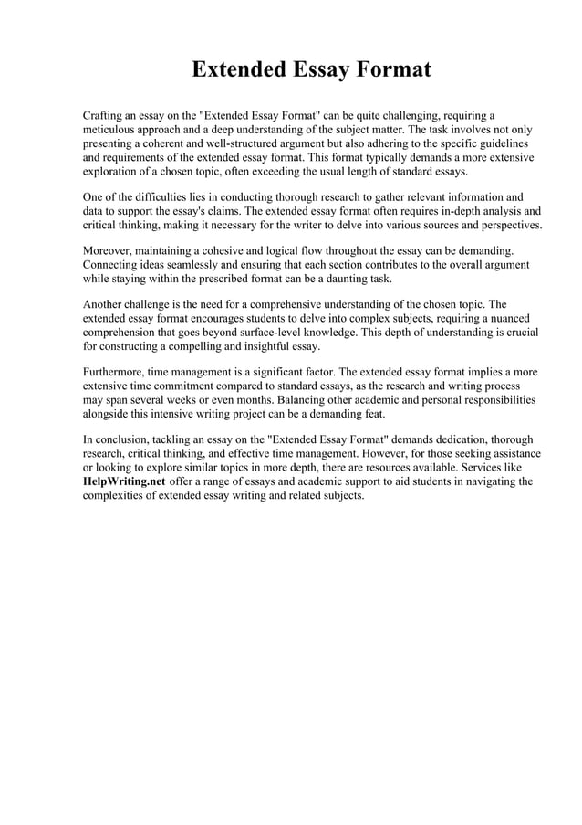 Extended Essay Format.pdf | Homework and Study | Education