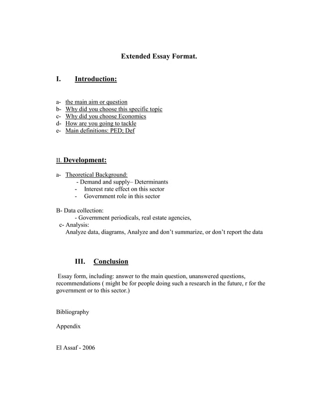 Extended essay format_06 | DOCX
