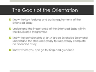 Extended essay orientation | PPTX